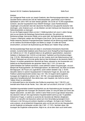 Einfach erklärt: Analyse Goebbels Sportpalastrede (vollständig ...