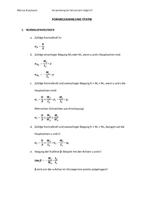 Formelsammlung Statik in Mathe, Physik - Knowunity